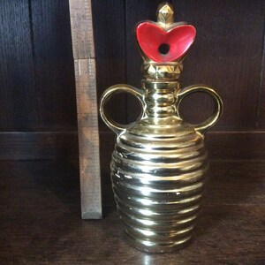 Vintage Spanish Gold Red Heart Love Potion Ceramic Decanter Bottle ...