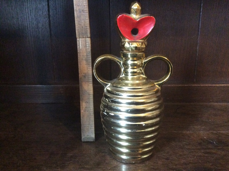 Vintage Spanish Gold Red Heart Love Potion Ceramic Decanter - Etsy
