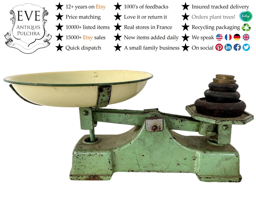 Vintage English Heavy Cast Iron Kitchen Weighing Scale With - Etsy