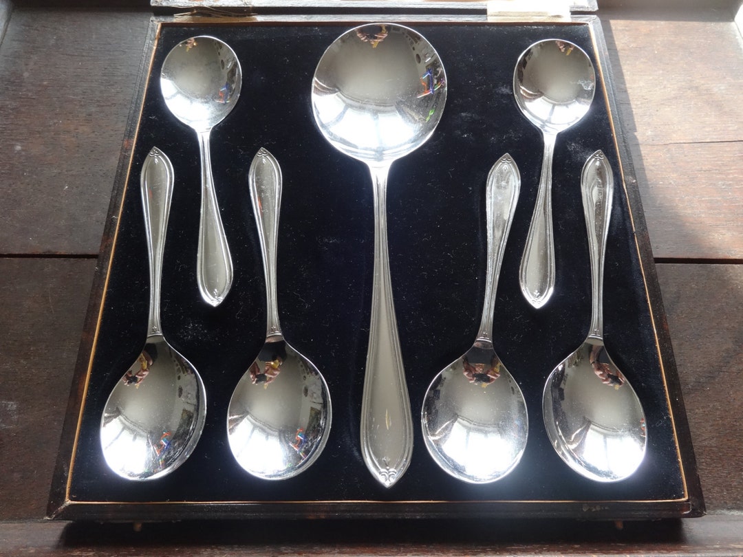 Vintage English Stainless Chromium Plate Pudding Sweet Ice Cream Spoon ...