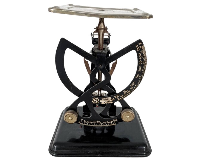 Vintage Bilateral Metal Postal Post Letter Weighing Weight Scale Circa ...