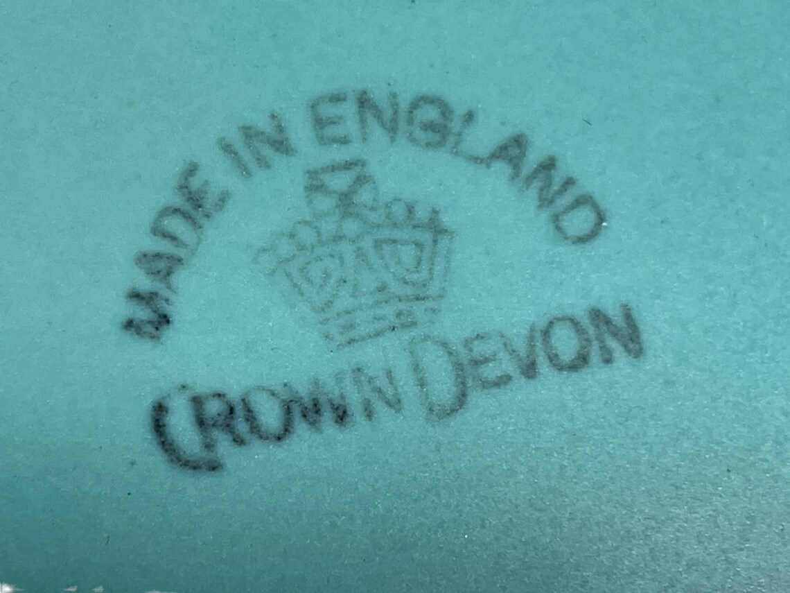 Vintage English Crown Devon Aqua Blue Ceramic Vase Storage Pot Vase Urn ...