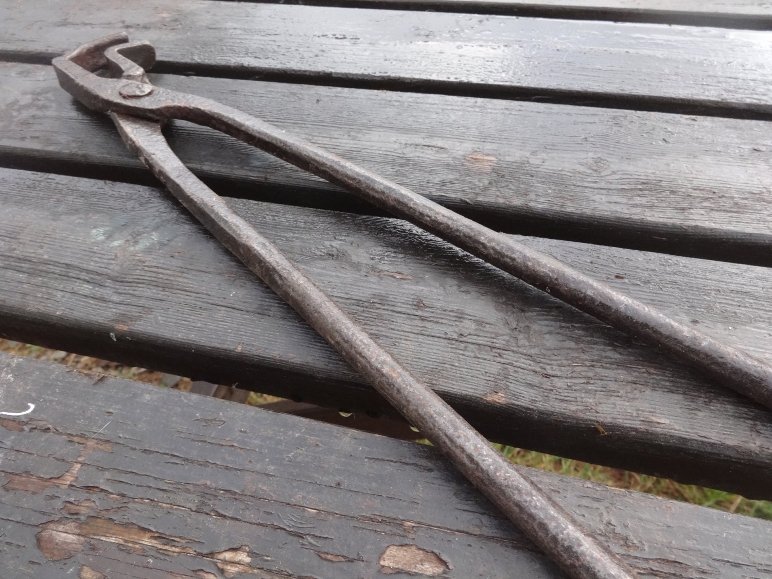 Antique French Extra Large Metal Tongs Pliers Tool Ironsmith | Etsy