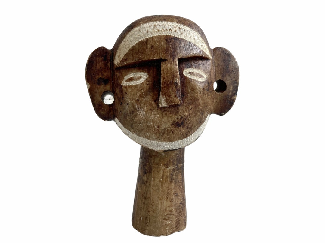 Vintage African Stone Brown Man Woman Bust Idol Statue Primitive Art ...