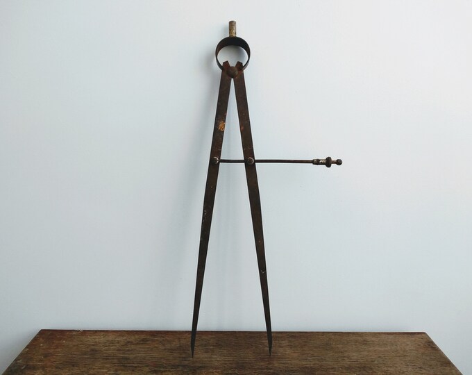 Vintage French Large Metal Measuring Architects Stonemason Mason Tool ...