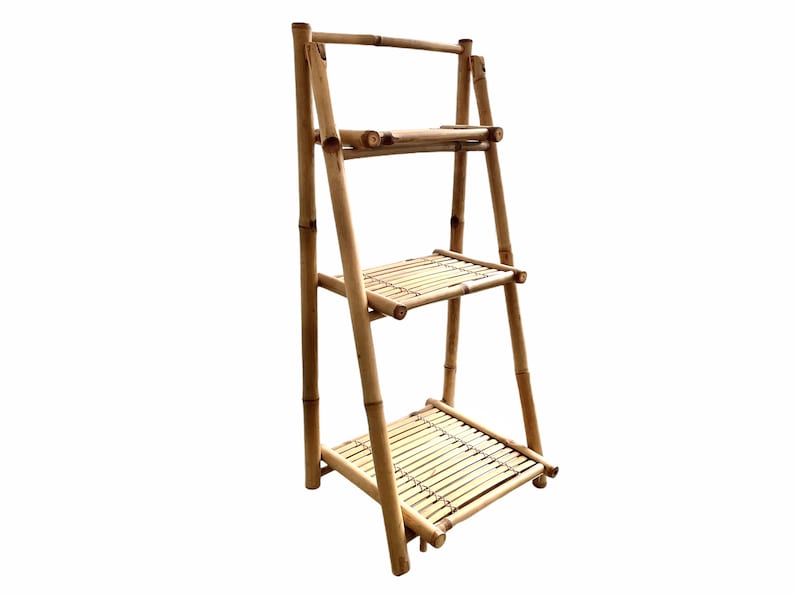 Vintage Vietnamese Asian Bamboo Three Tier Shelf Foldable - Etsy