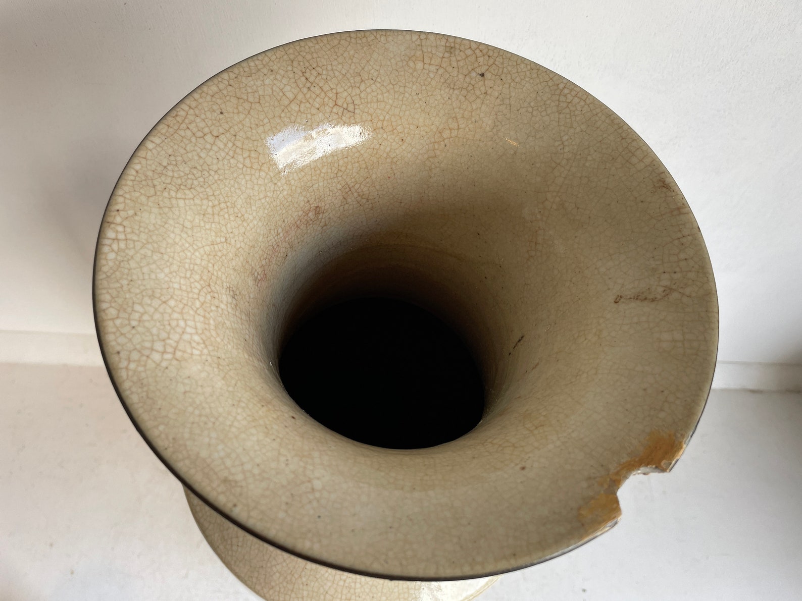 Antique Chinese Large Crackle Vase Heavy Damaged Decorative Vase Pot ...