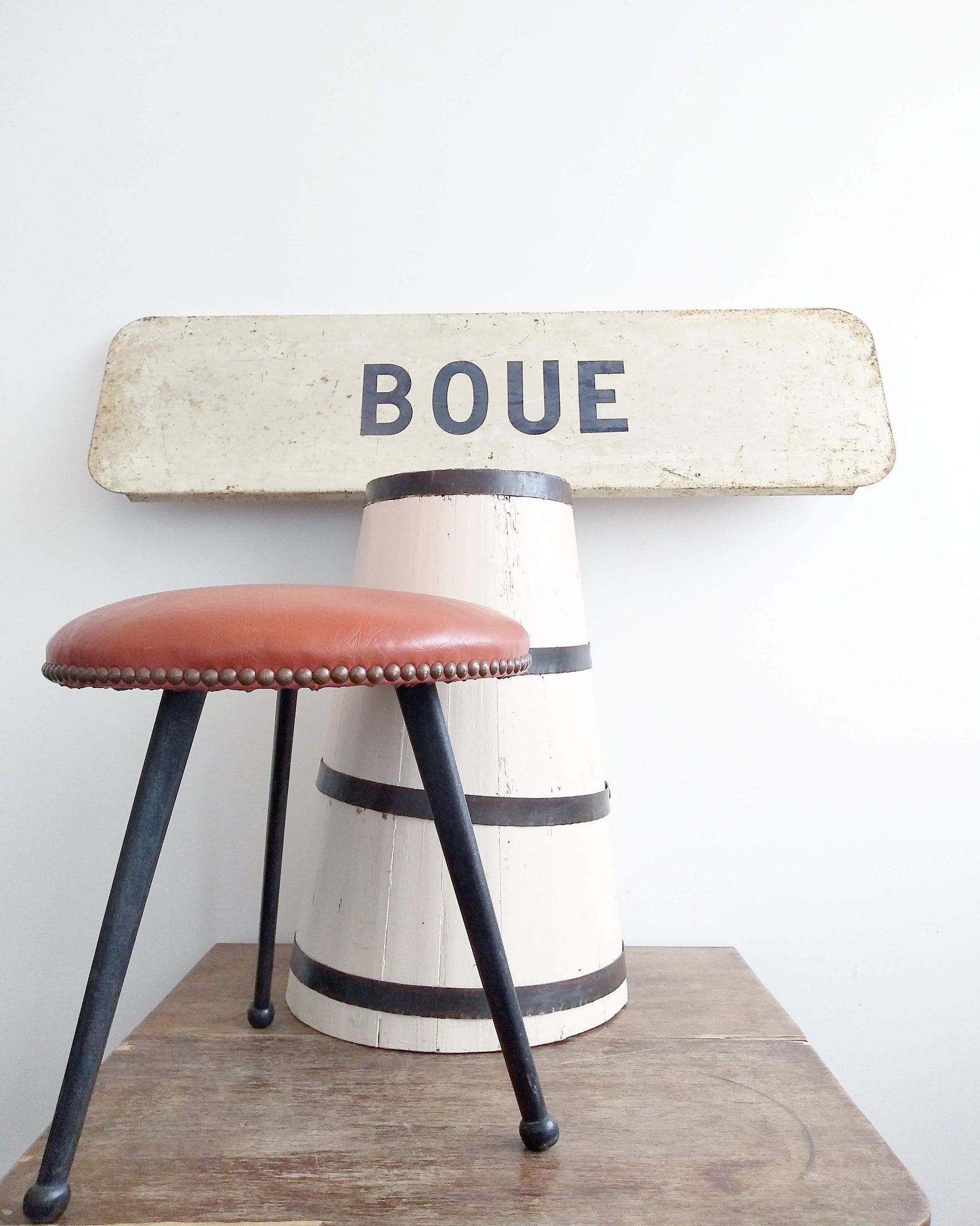 Vintage French Painted Wooden Butter Barrel Churn Heavy Farmer - Etsy