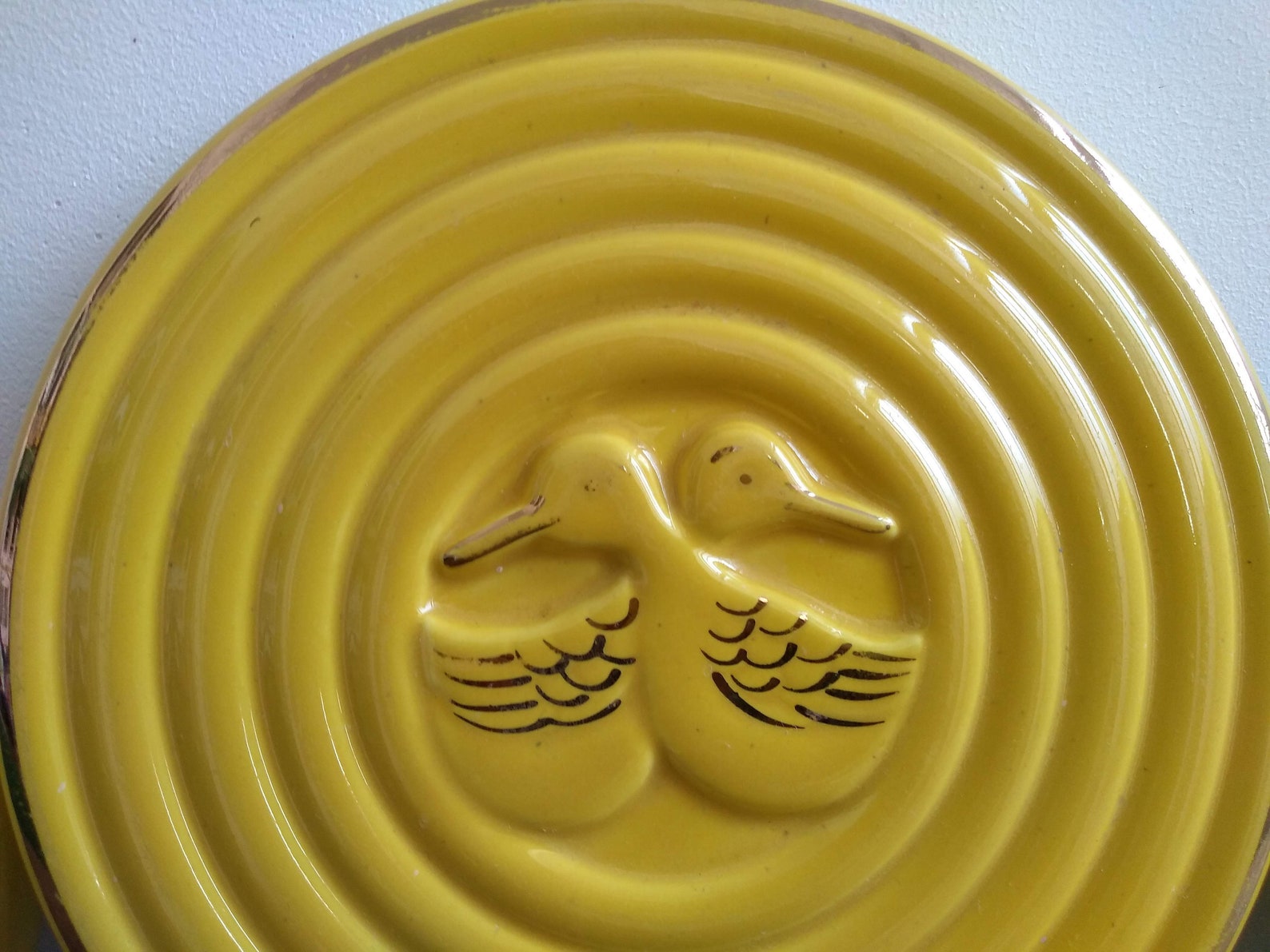 Vintage French Yellow Duck Ceramic Set Table Trivets Placemats Place ...