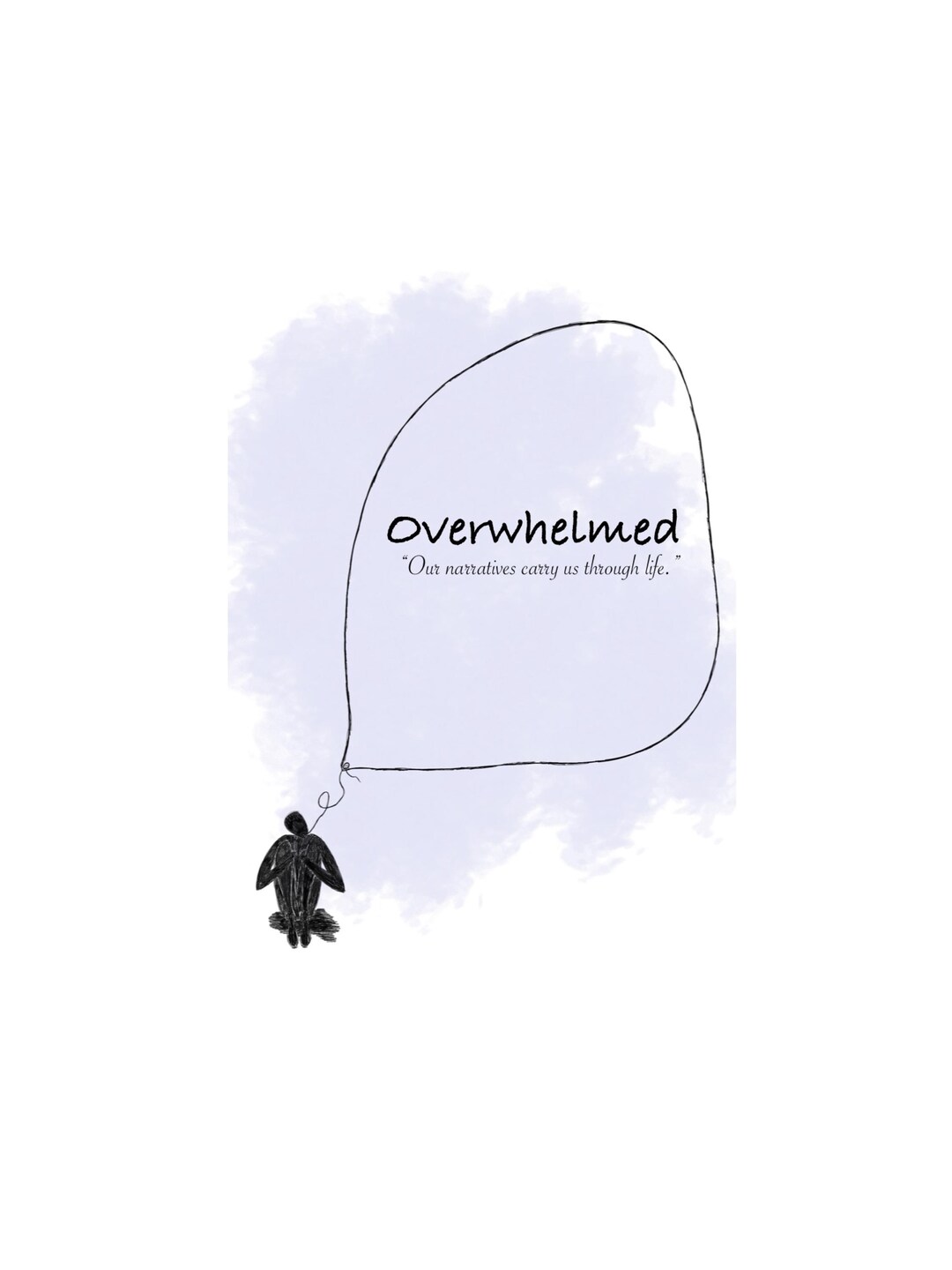 Emotional Breakdown Poster – Overwhelmed Digital Wall Art – Black Line ...