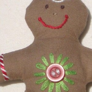 Gingerbread Man Ornament Embroidered Gingerbread Gingerbread - Etsy