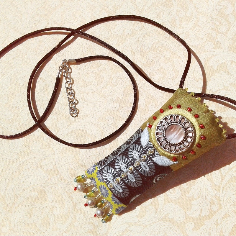 Fabric Amulet Necklace - Etsy
