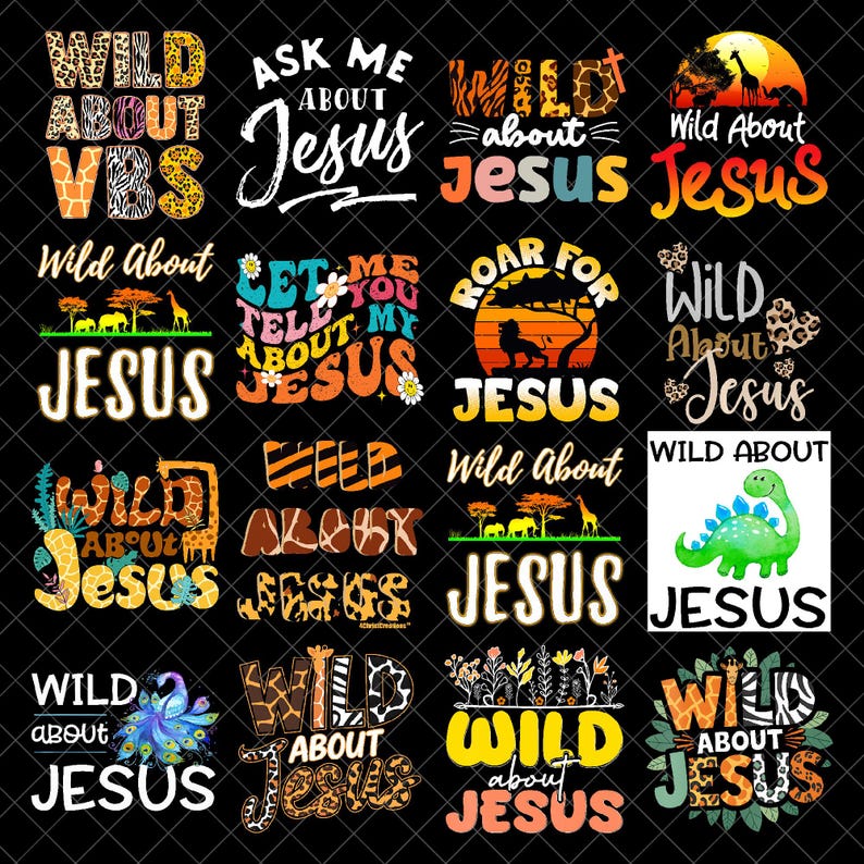 Wild About Jesus PNG for Sublimation, Jesus Digital Download, Kids ...