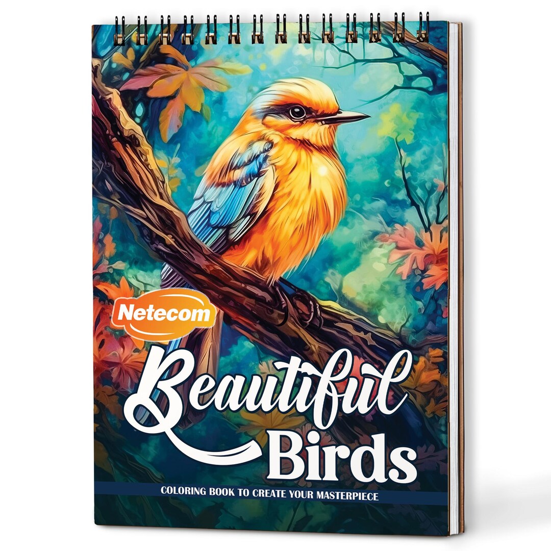 Beautiful Birds Coloring Book for Adults – A5 Wooden Hardcover, A4 ...