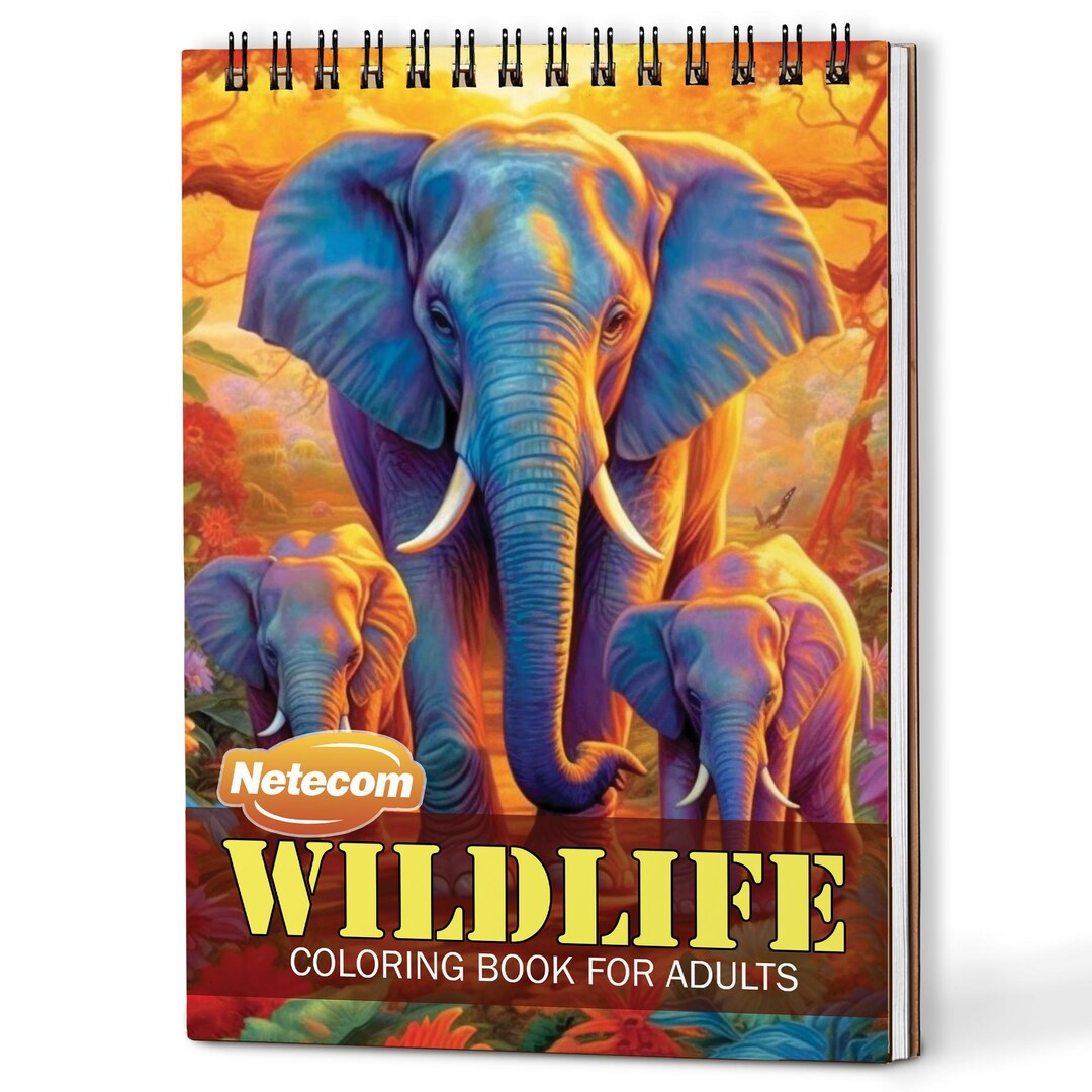 Wildlife Coloring Book for Adults – A5 Wooden Hardcover, A4 Paper ...