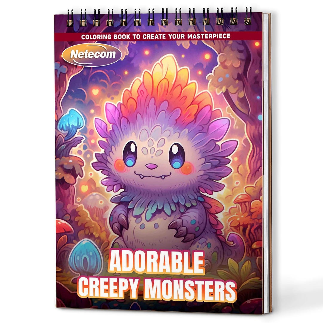 Adorable Creepy Monsters Coloring Book for Adults – A5 Wooden Hardcover ...
