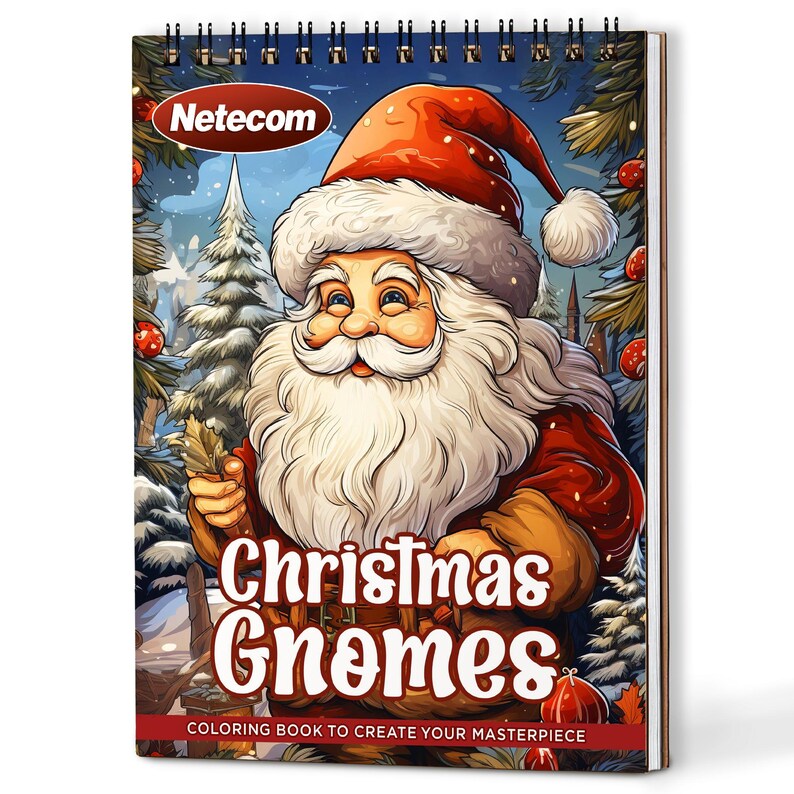 Christmas Gnomes Coloring Book for Adults – A5 Wooden Hardcover, 30 ...
