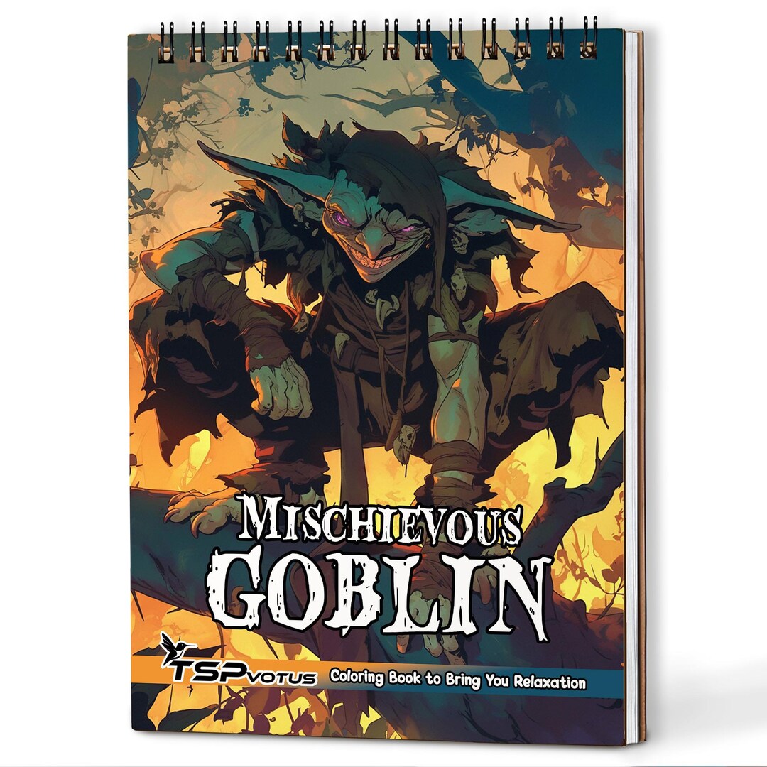 Mischievous Goblin Coloring Book: A5 Wooden Cover, 30 Pages - Etsy