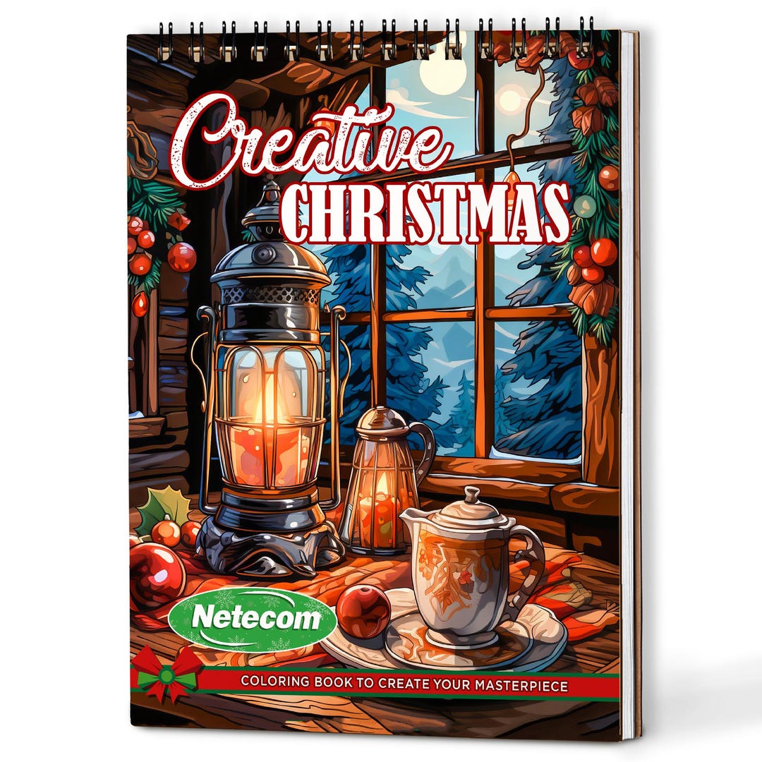 Creative Christmas Coloring Book for Adults – A5 Wooden Hardcover, A4 ...