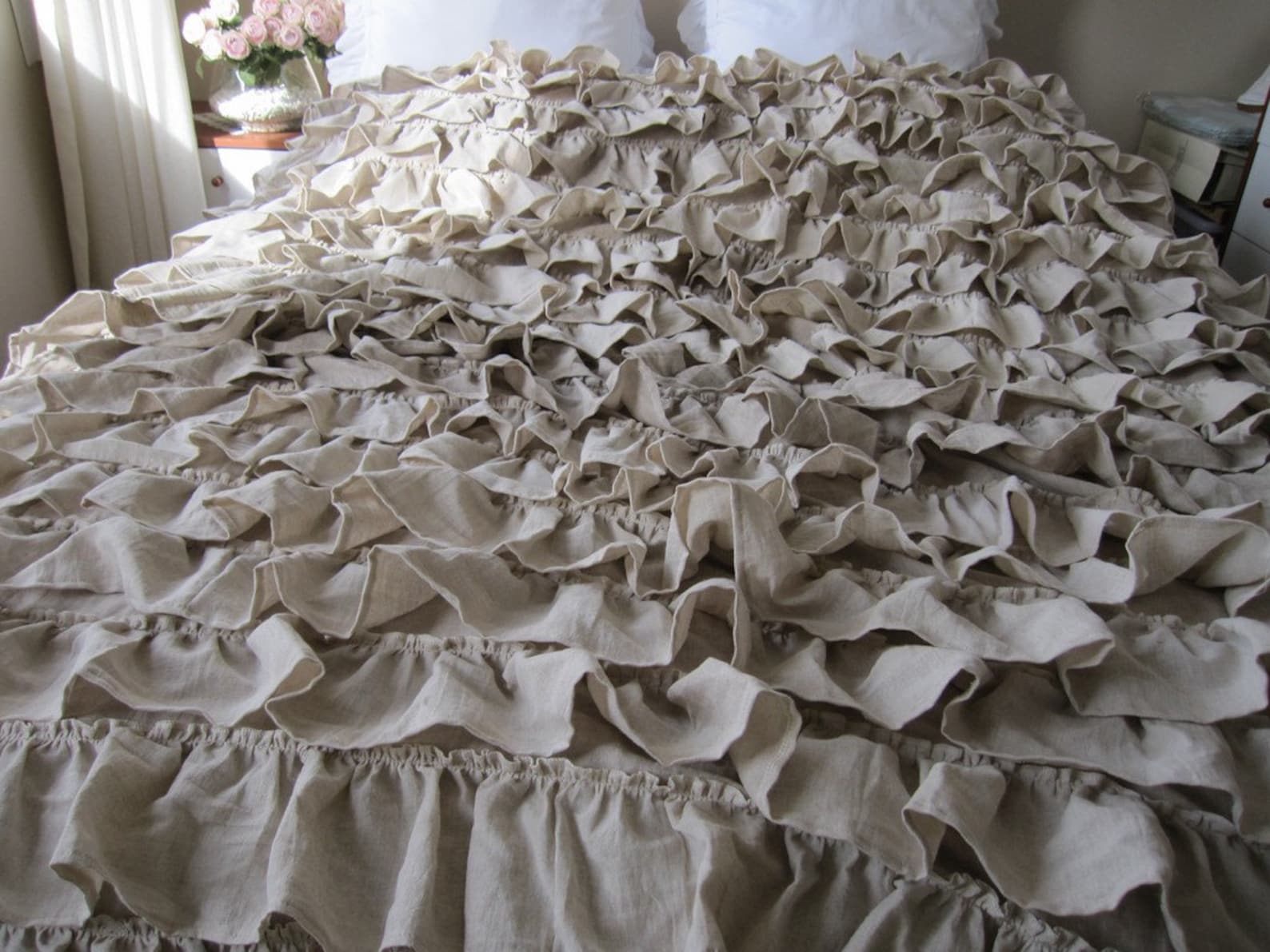 Tier Ruffle Bedding-duvet Cover Waterfall Ruffled Bedding Twin Full ...