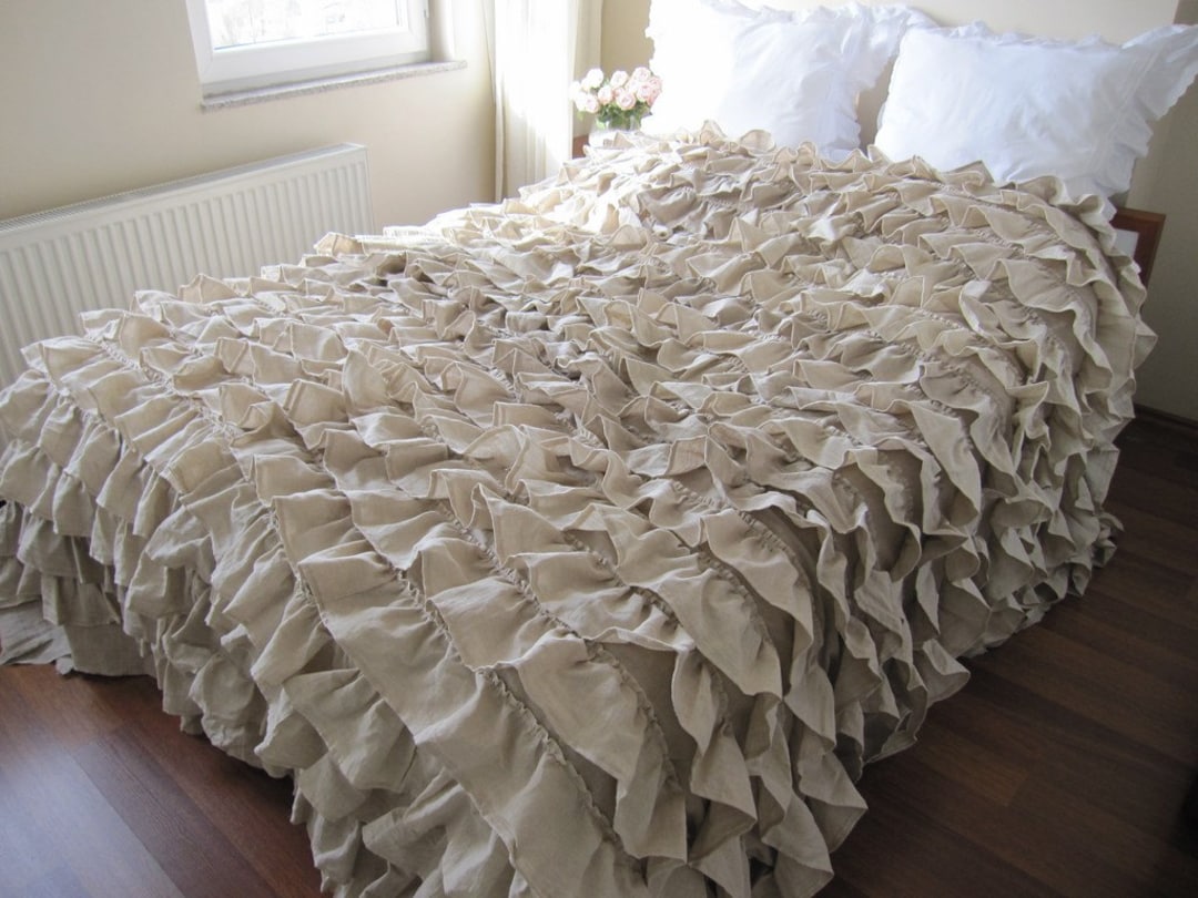 Tier Ruffle Bedding-duvet Cover Waterfall Ruffled Bedding- Twin Full ...