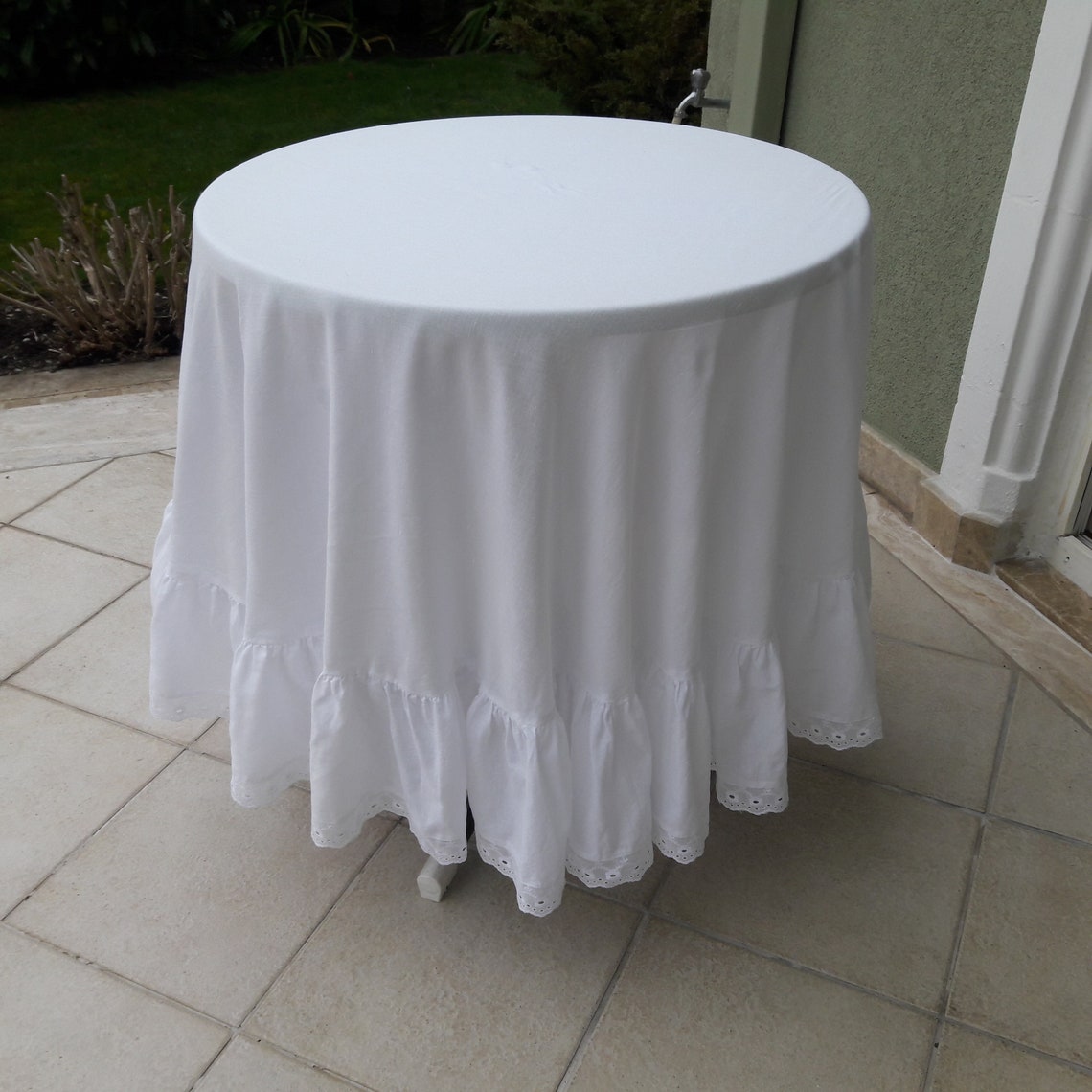 Ruffled tablecloth-Shabby Chic French country Home | Etsy