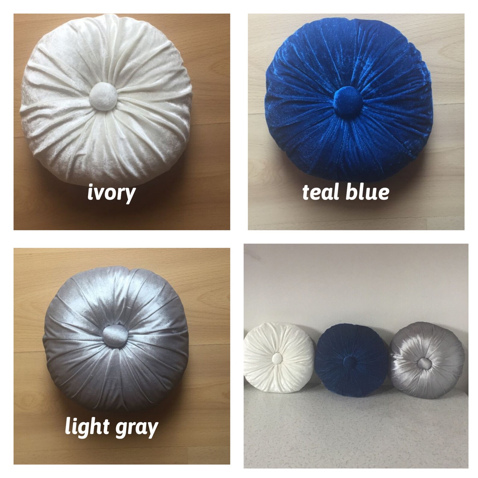 Velvet Round Pillow Circle Handmade Filled Couch Sofa | Etsy