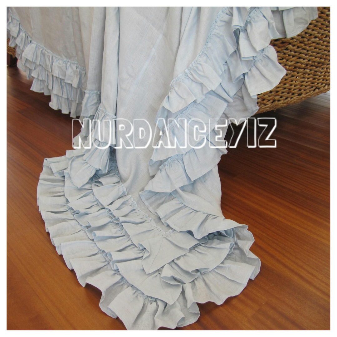 Ruffled Bedding | Bedspread Linen Coverlet Blanket Layers Ruffled 3 ...