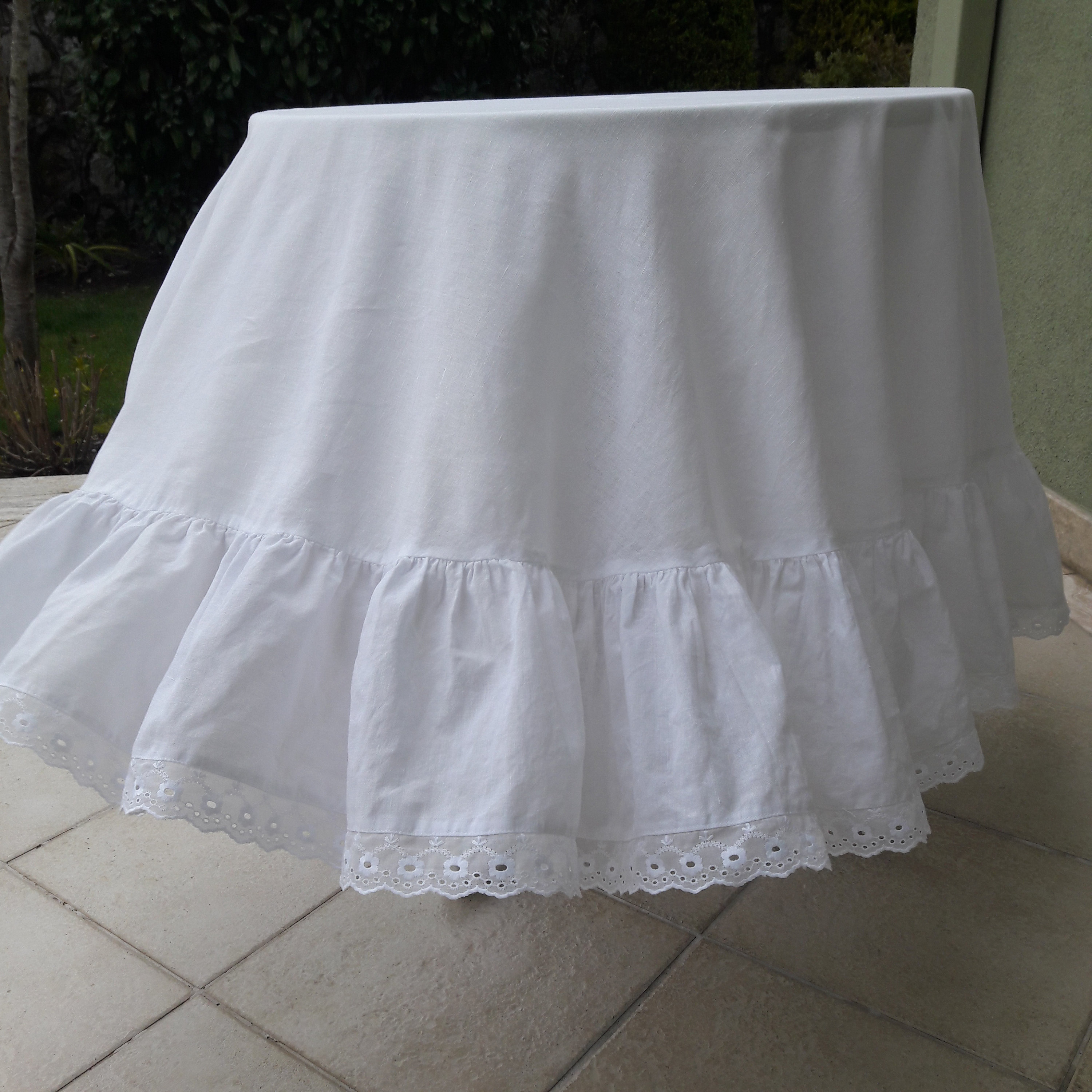 Ruffled tablecloth-Shabby Chic French country Home | Etsy