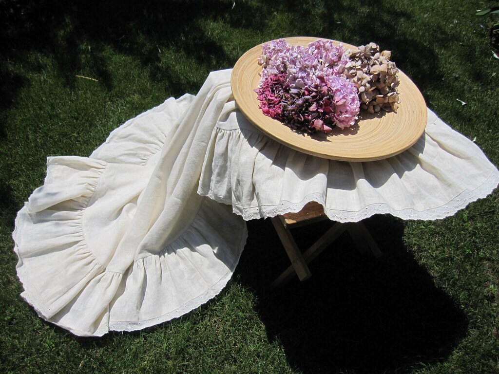 Ruffled tablecloth-Shabby Chic French country Home | Etsy
