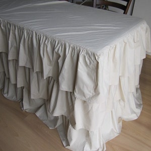 Fitted Tablecloth -table Skirt Drop Ruffle, Waterfall 3 Tiers Row ...