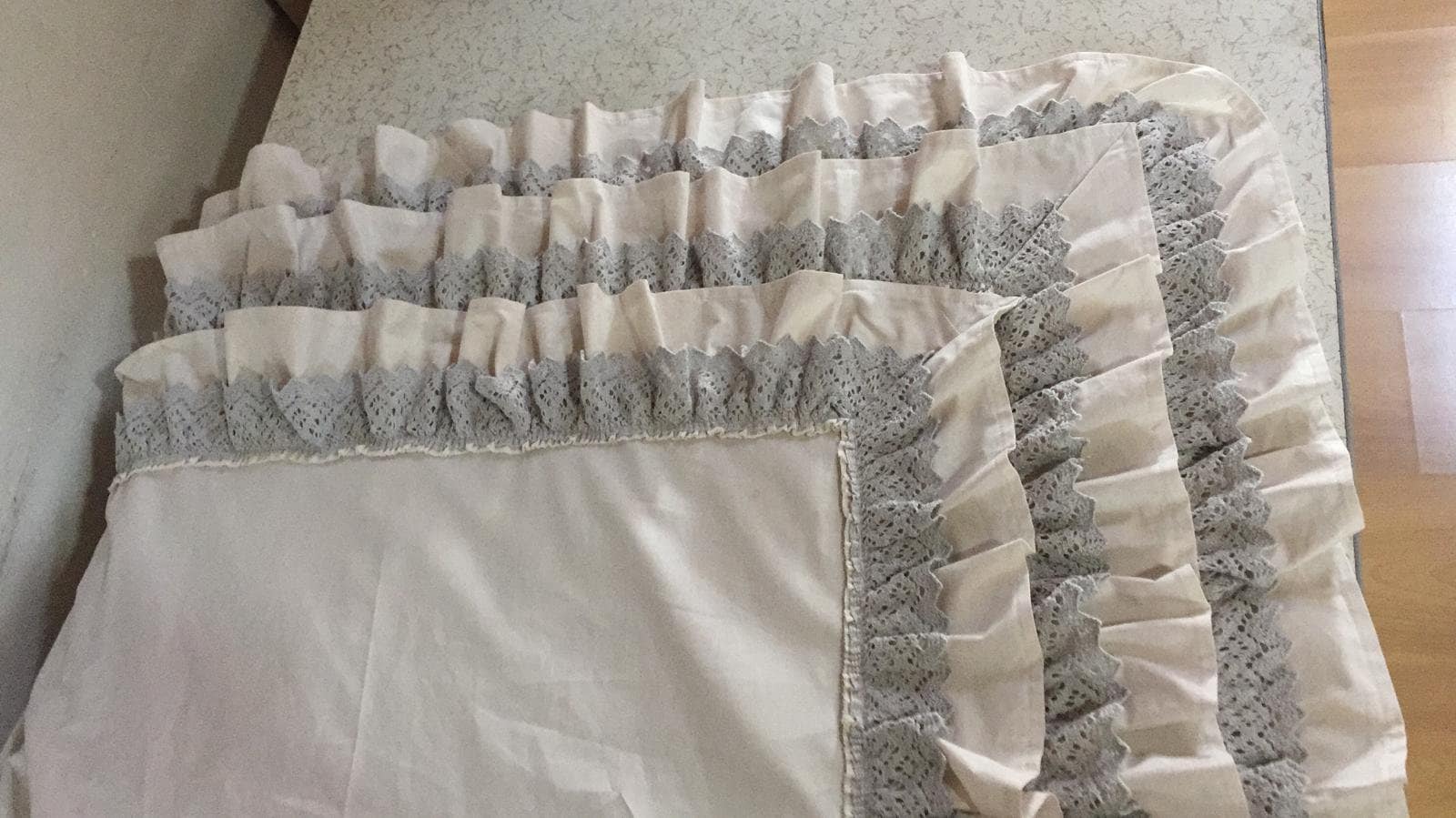 Full Queen King Ruffle Duvet Cover White Ivory 3 Rows Cotton - Etsy