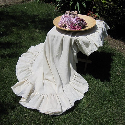 Ruffled Tablecloth-shabby Chic French Country Home - Etsy