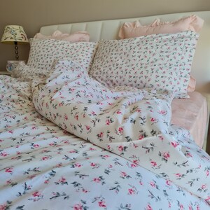 Shabby Chic Bedding.small Floral Duvet Cover Pillowcases Queen.pastel ...