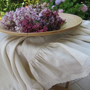 Ruffled Tablecloth-shabby Chic French Country Home Decor-wedding Table ...