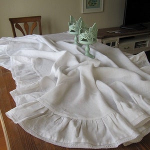 Ruffled Tablecloth-shabby Chic French Country Home Decor-wedding Table ...