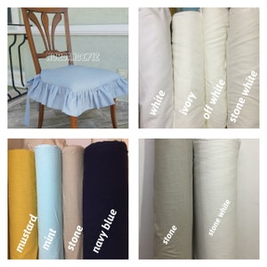Ruffled Chair Covers With Ties-seat Arm Chair Seat Cover Linen ...