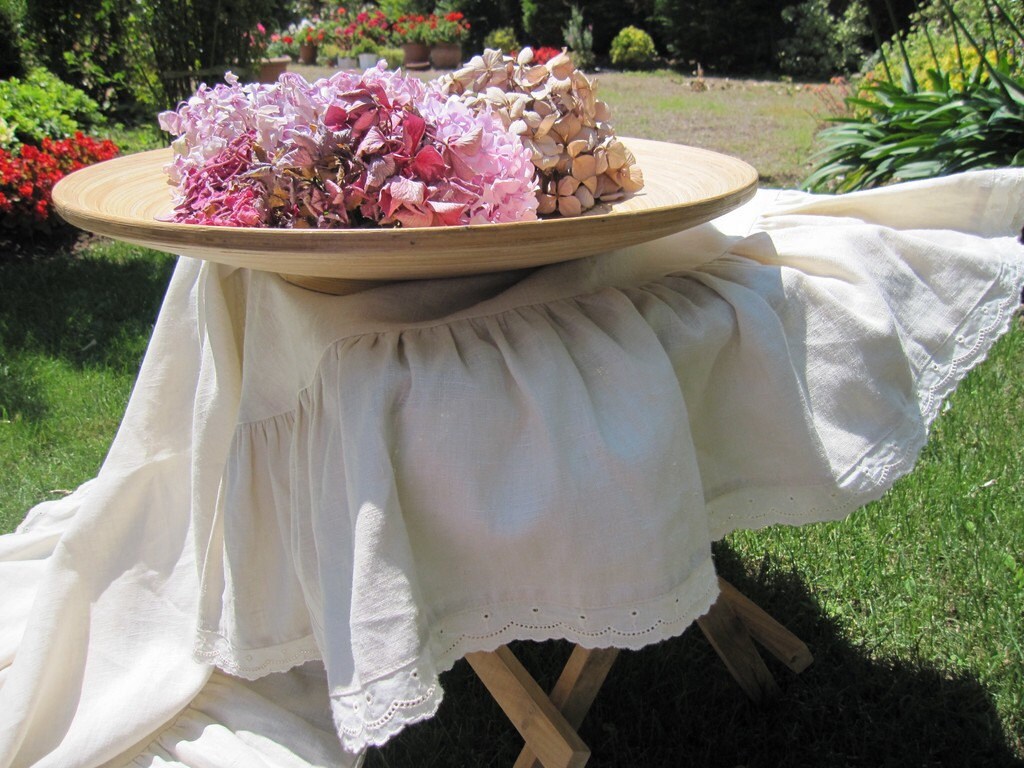 Ruffled tablecloth-Shabby Chic French country Home | Etsy