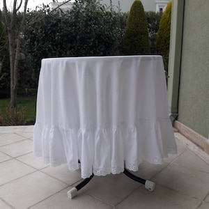 Ruffled Tablecloth-shabby Chic French Country Home Decor-wedding Table ...