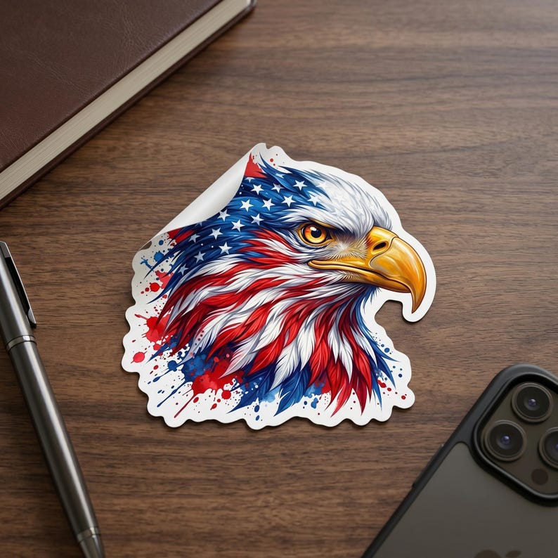 American Eagle Design | USA Flag Patriotic Solid PNG | White Background ...