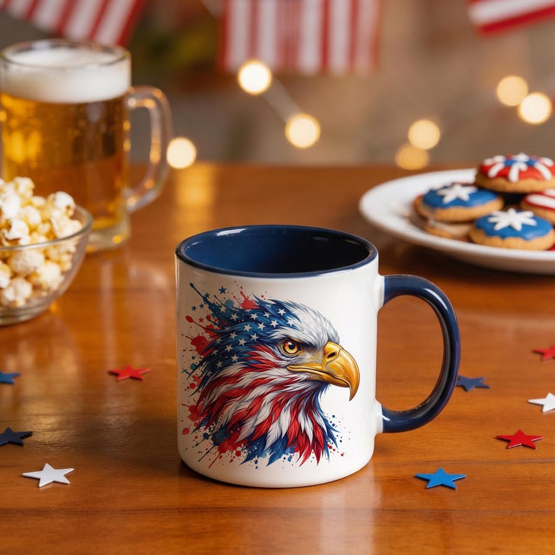American Eagle Design | USA Flag Patriotic Solid PNG | White Background ...