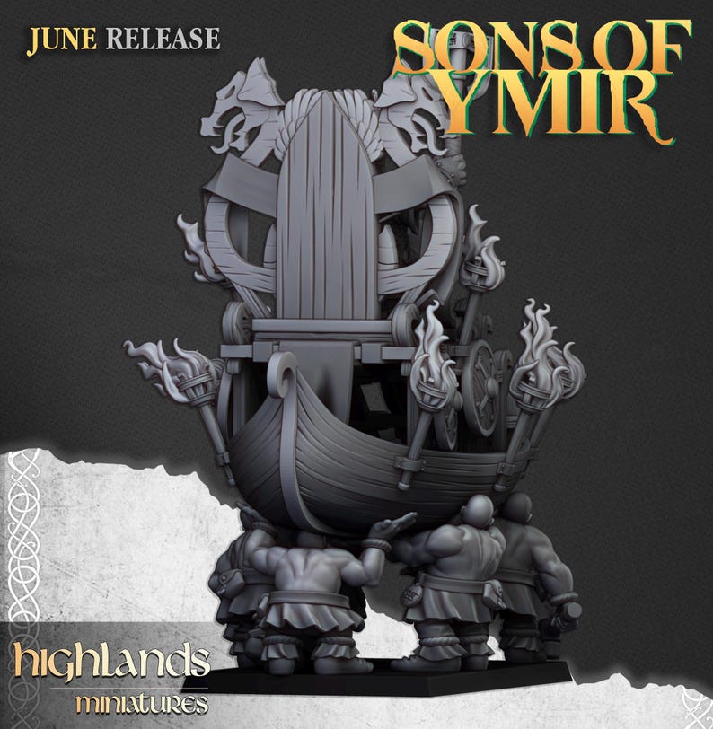 Sons of Ymir Dwarf King on Boat - Highlands Miniatures | Tabletop ...