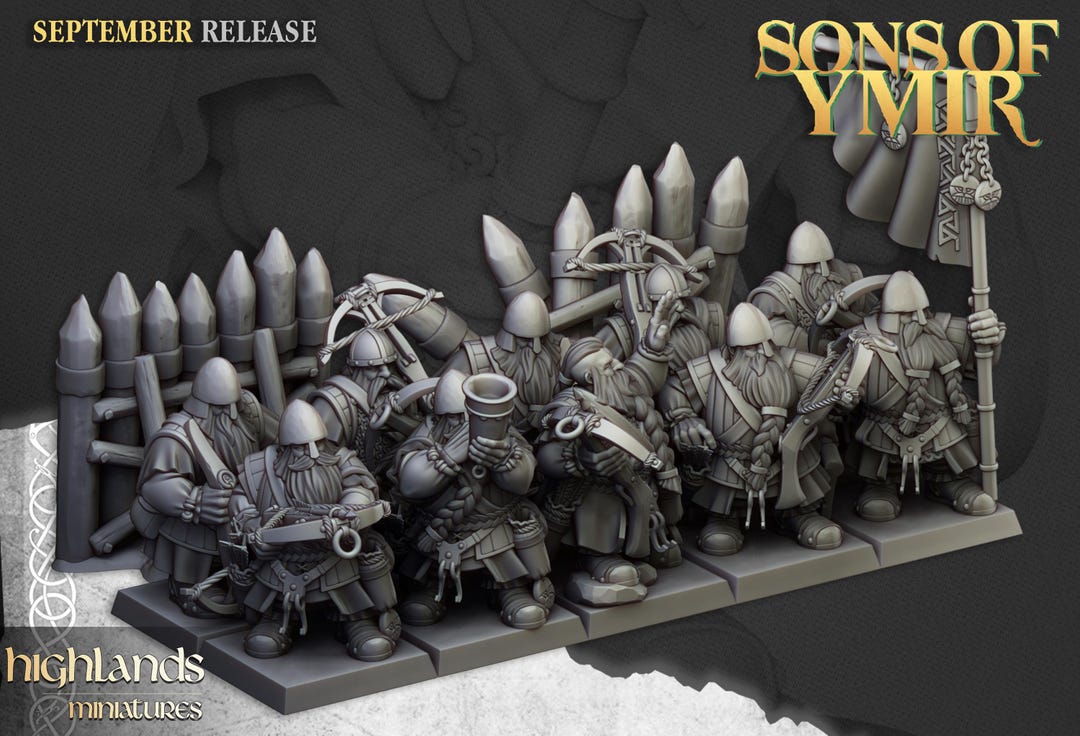 Sons of Ymir Dwarf Crossbowmen - Highlands Miniatures | Tabletop ...