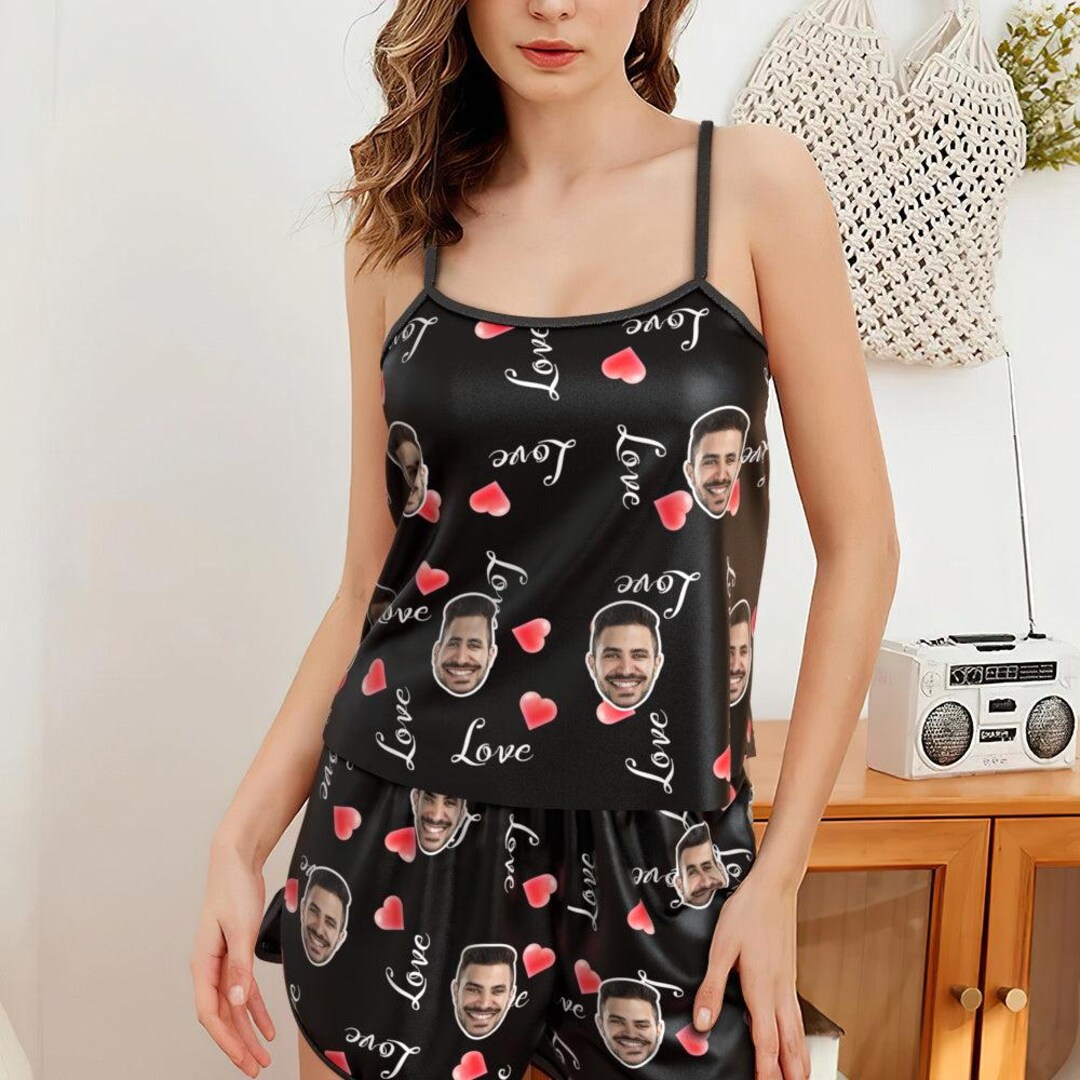 Custom Face Pajamas Set – Personalized Love Sleepwear With Photo ...