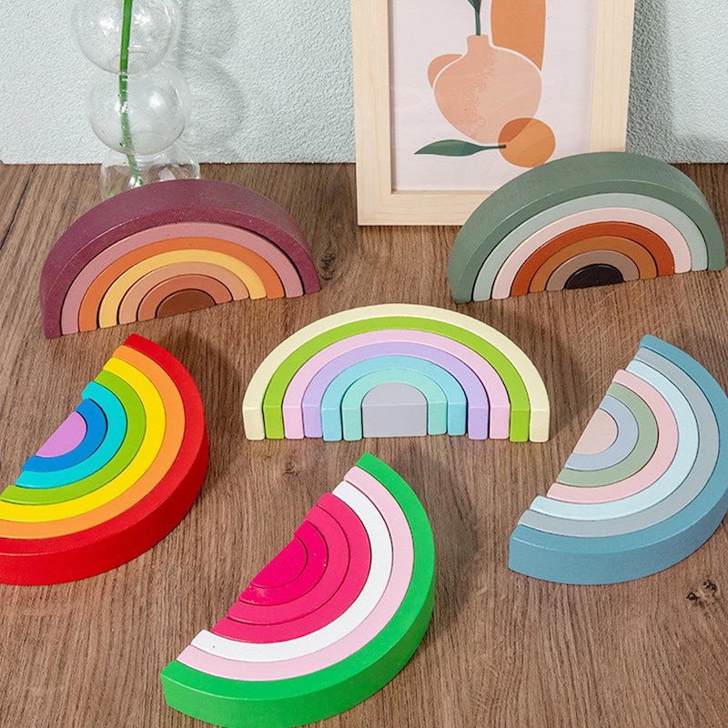 Wooden Rainbow Stacker - Etsy