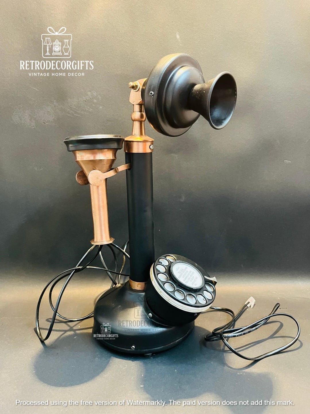 Brass Candlestick Rotary Phone - Functional Vintage Reproduction - Etsy