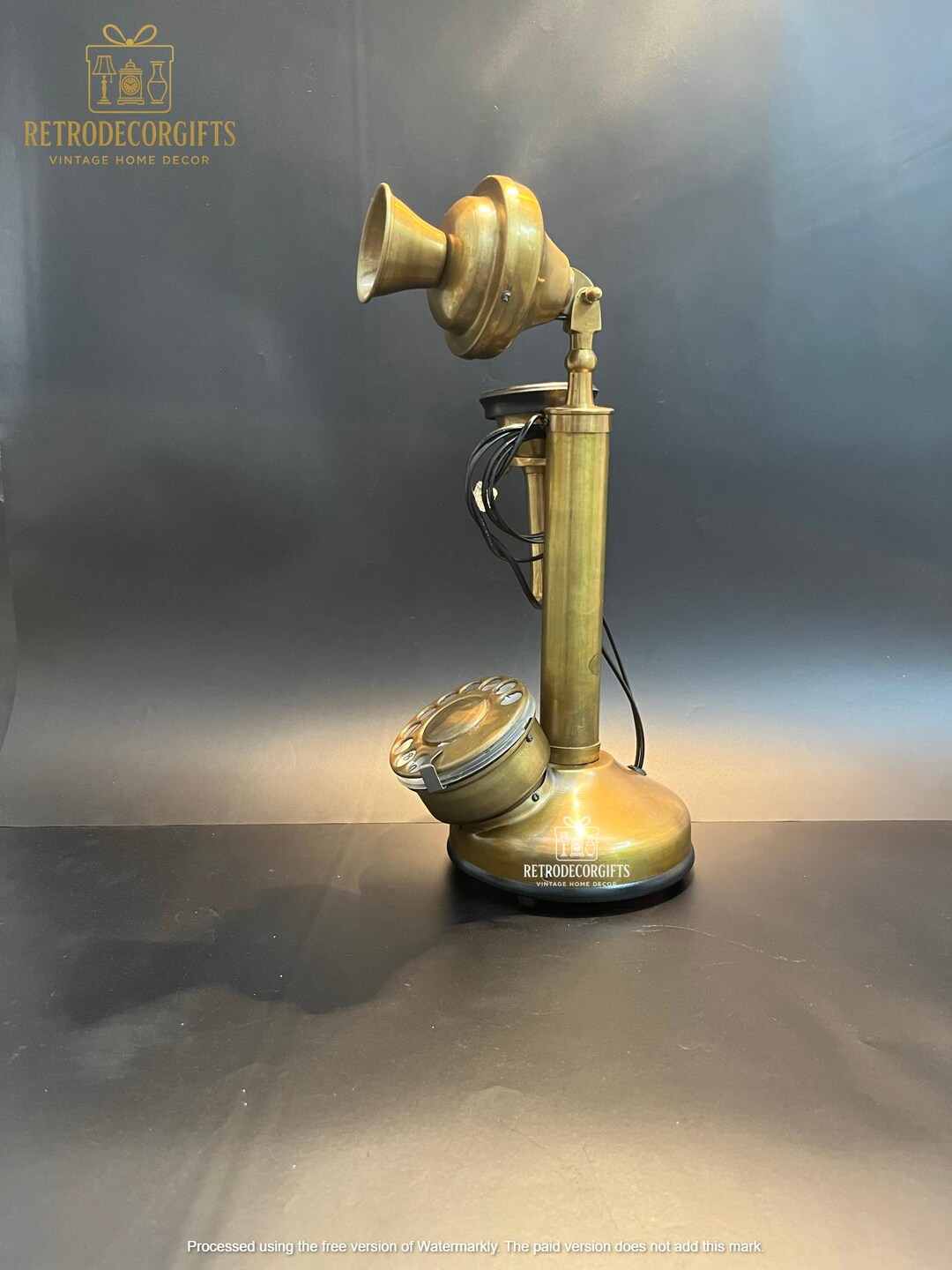 Brass Candlestick Rotary Dial Telephone - Vintage Reproduction - Etsy