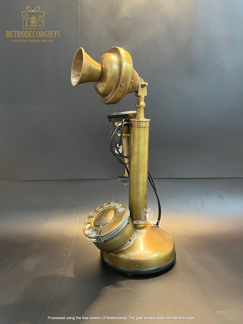 Brass Candlestick Rotary Dial Telephone - Vintage Reproduction - Etsy