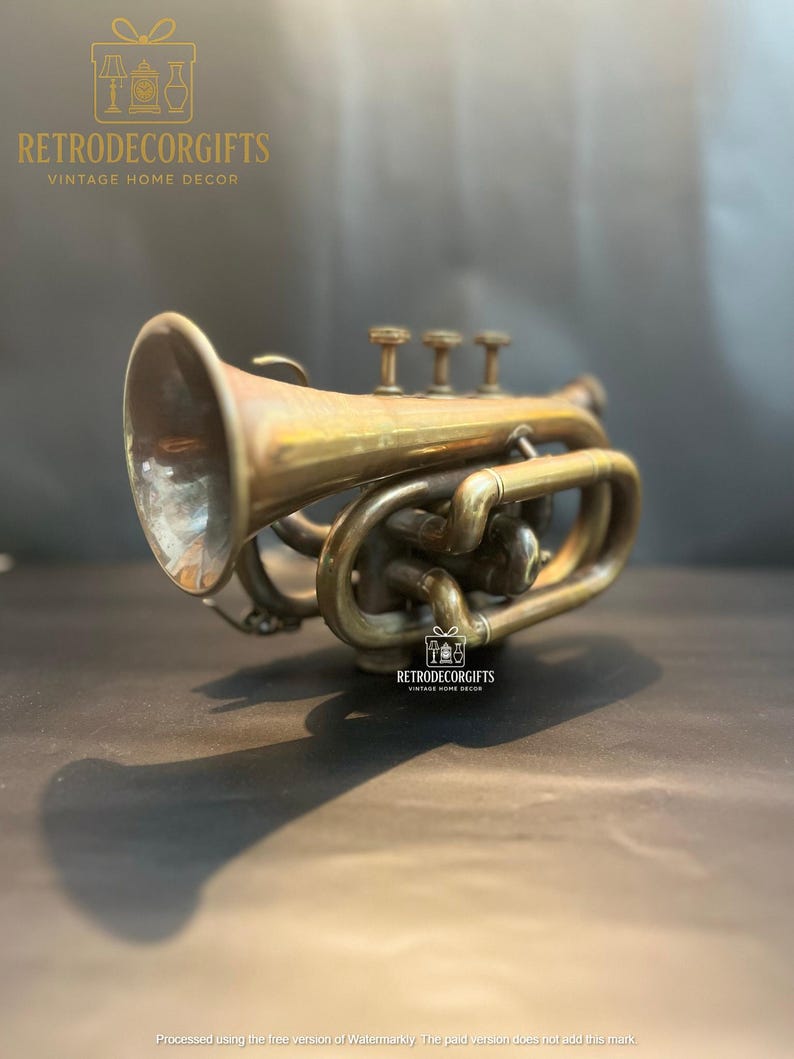 Nautical Shinny Brass Trumpet | Student Pocket Musical Bugle Horn | 3 ...
