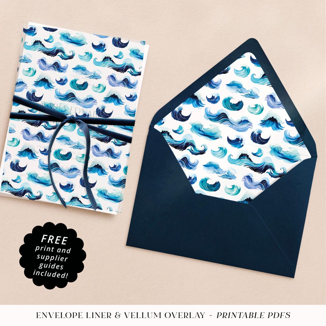 Envelope Liner and Vellum Overlay. PDF Printable. Instant Digital ...